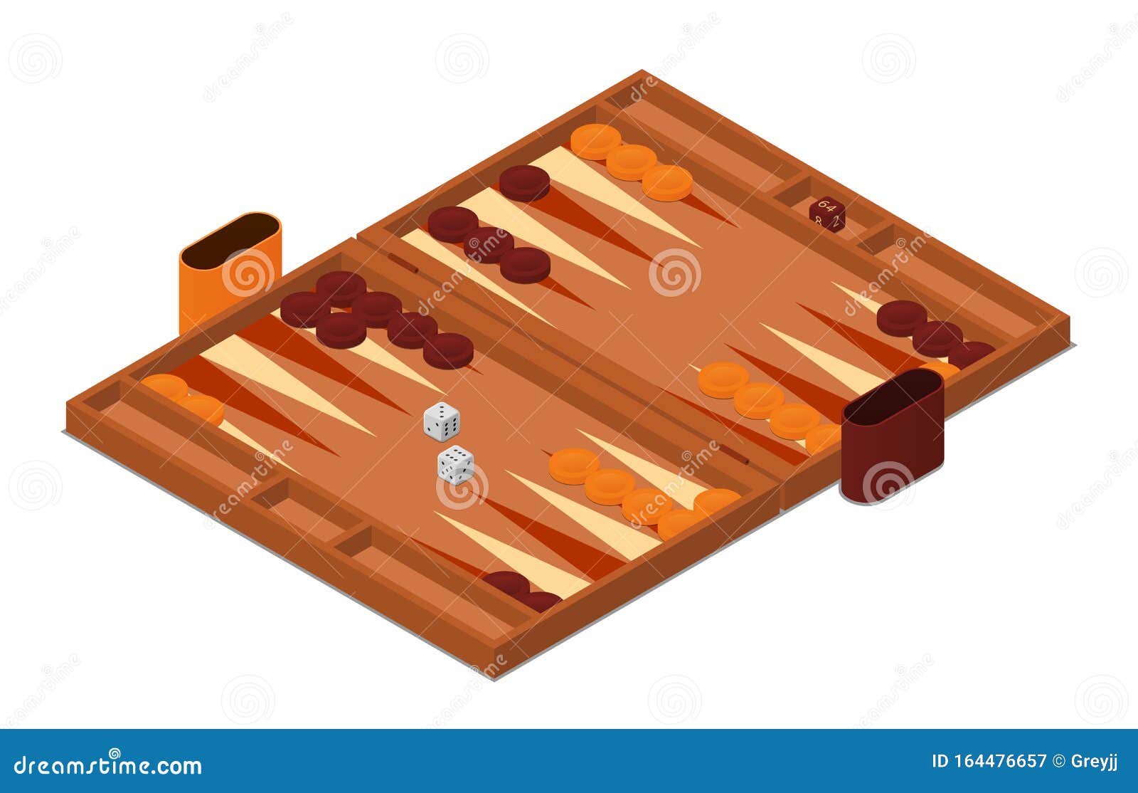Backgammon Game Isometric Illustration Stock Vector - Illustration of ...