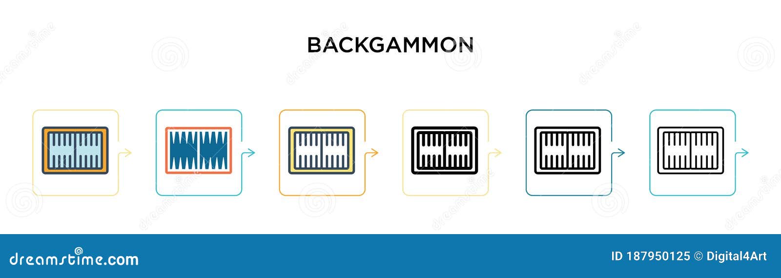Backgammon Vector Icon in 6 Different Modern Styles. Black, Two Colored ...