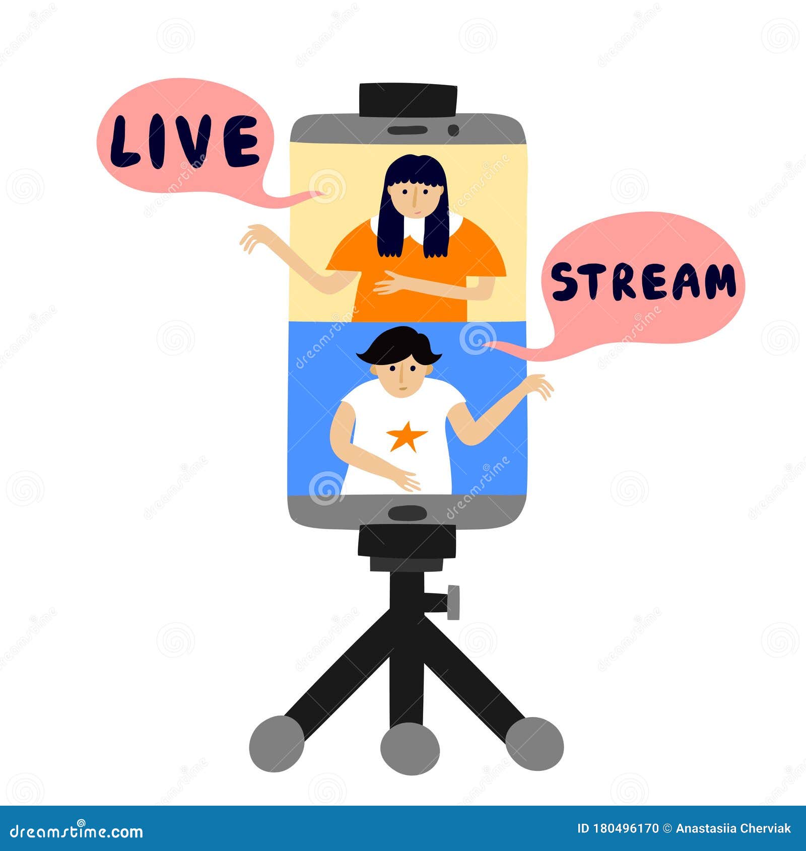 Live stream concept. stock illustration. Illustration of home - 180496170