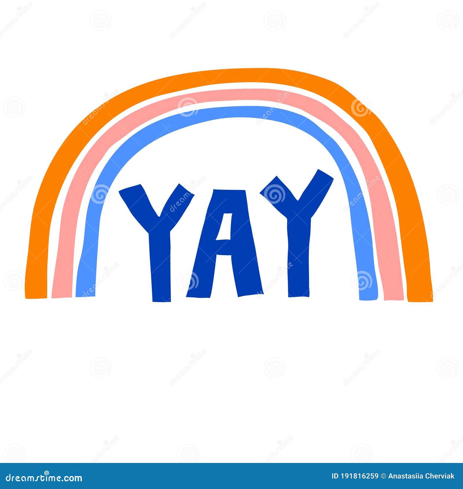 `Yay` Exclamation Word and a Rainbow Isolated on White Background ...