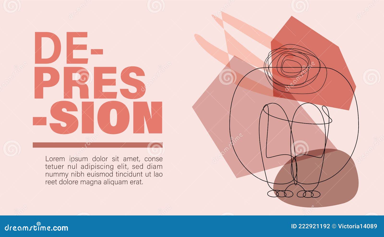 Background. Abstract Depression Illustration. Simple Lines and Shapes ...