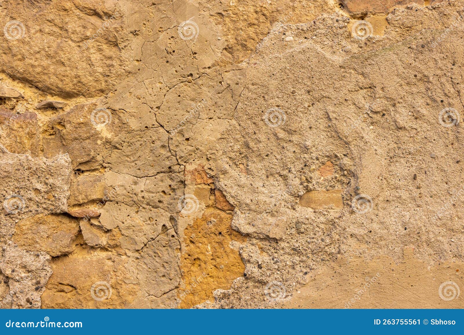 Pale Dark Beige Rough Ancient Unfinished Stone Wall Stock Image - Image ...