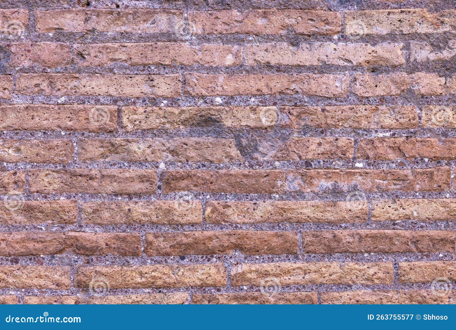 Red Toned Brick Wall Texture Background. Beautiful Dusty Concrete ...