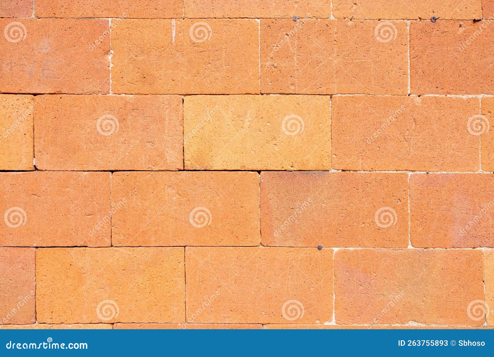 Bright and Smooth Multi Tone Well Maintained Orange Brick Wall Close Up ...