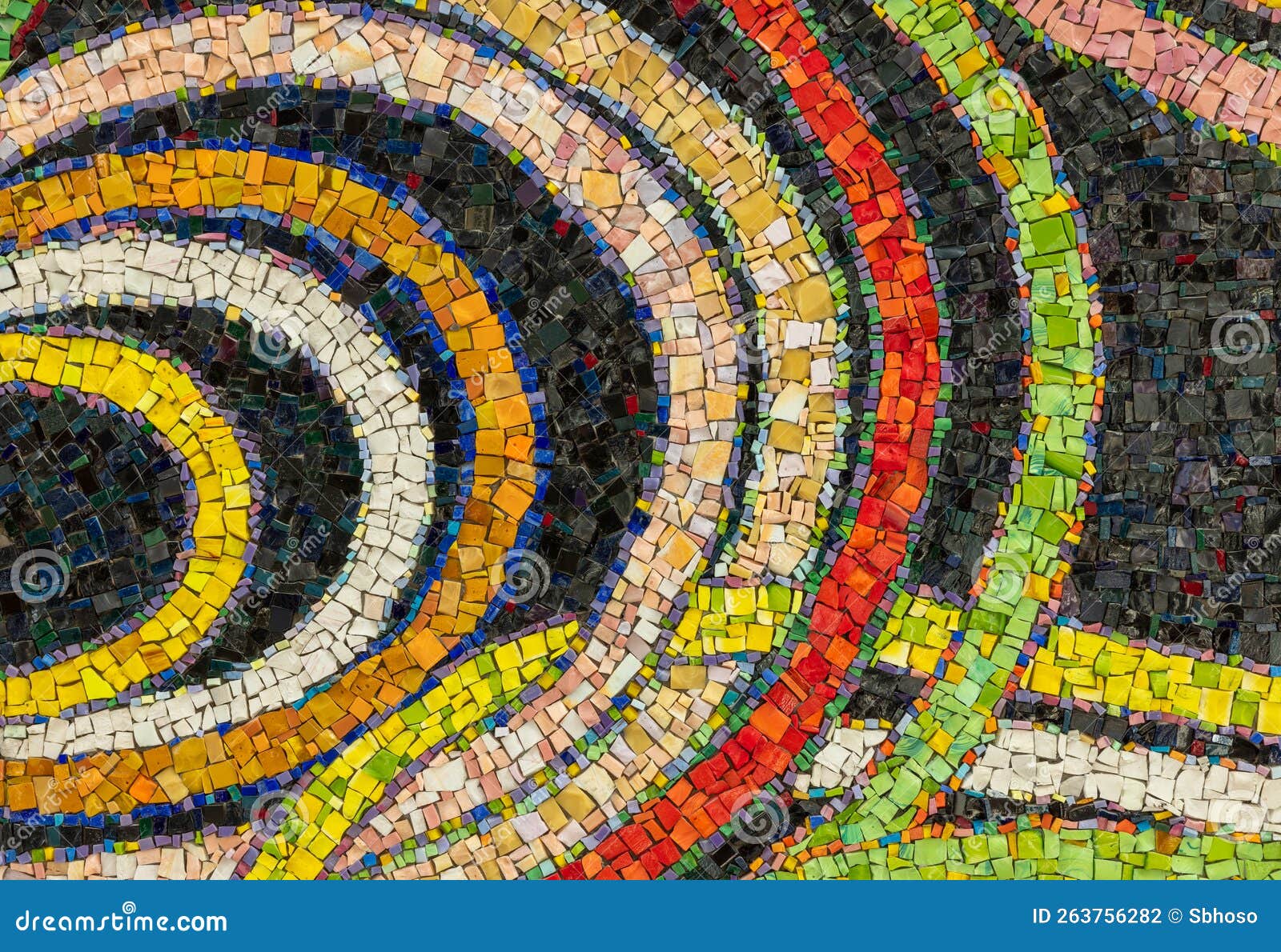 Modern Circular Geometrical Bright Multicolor Abstract Mosaic Tiles ...