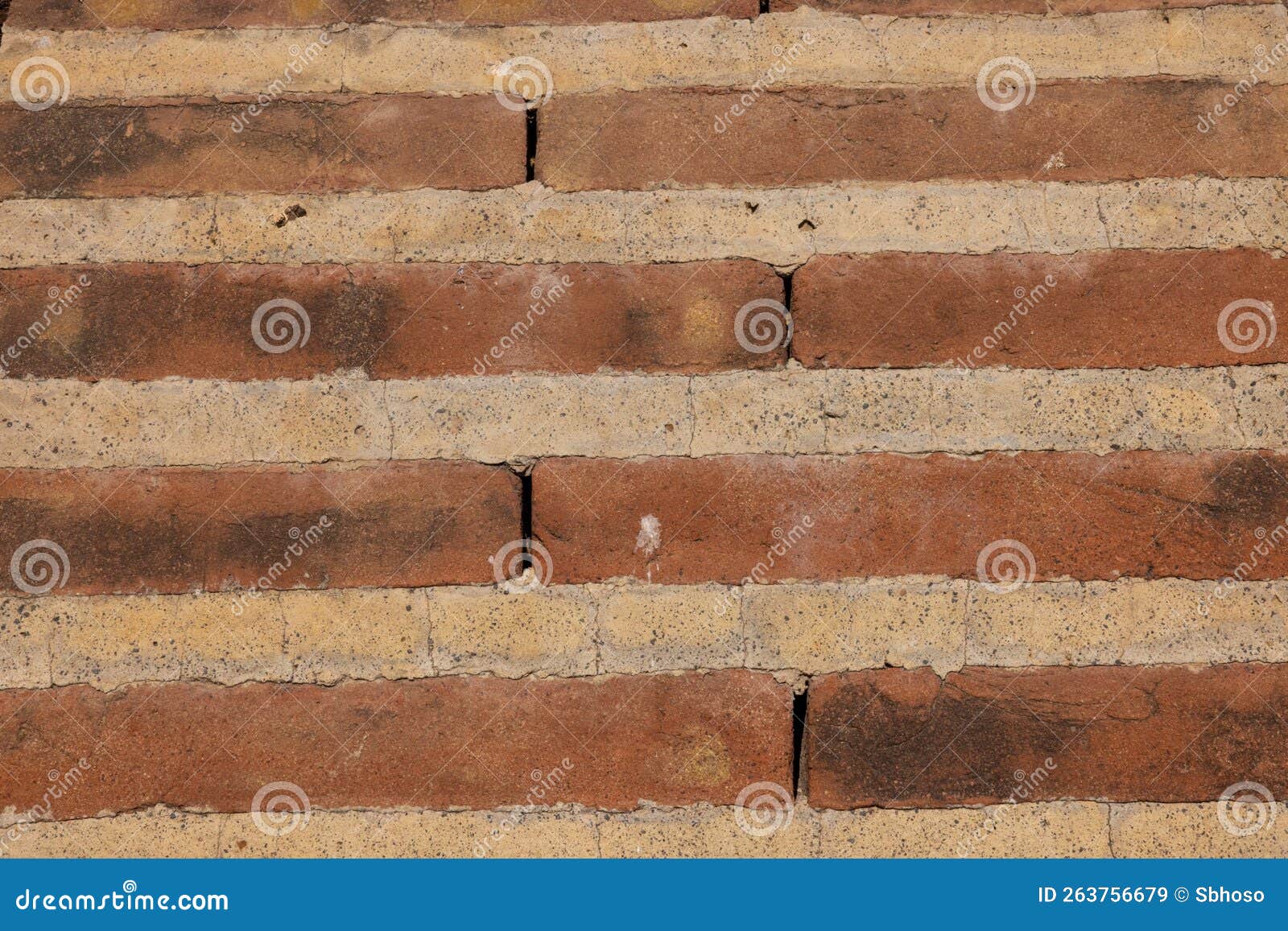 Pale and Semi Smooth Red and Cream Brick Wall Close Up Texture ...