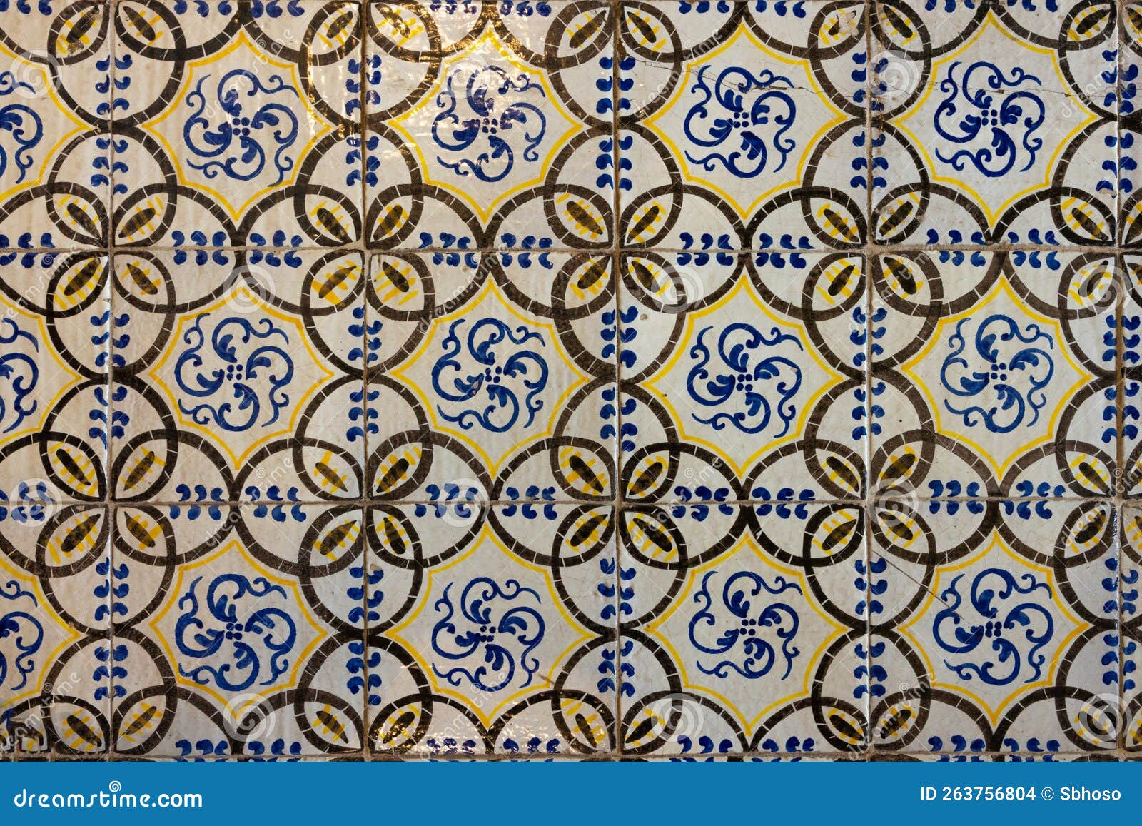 Close Up of Historical Square Ceramic Tiles Floor with Geometric ...