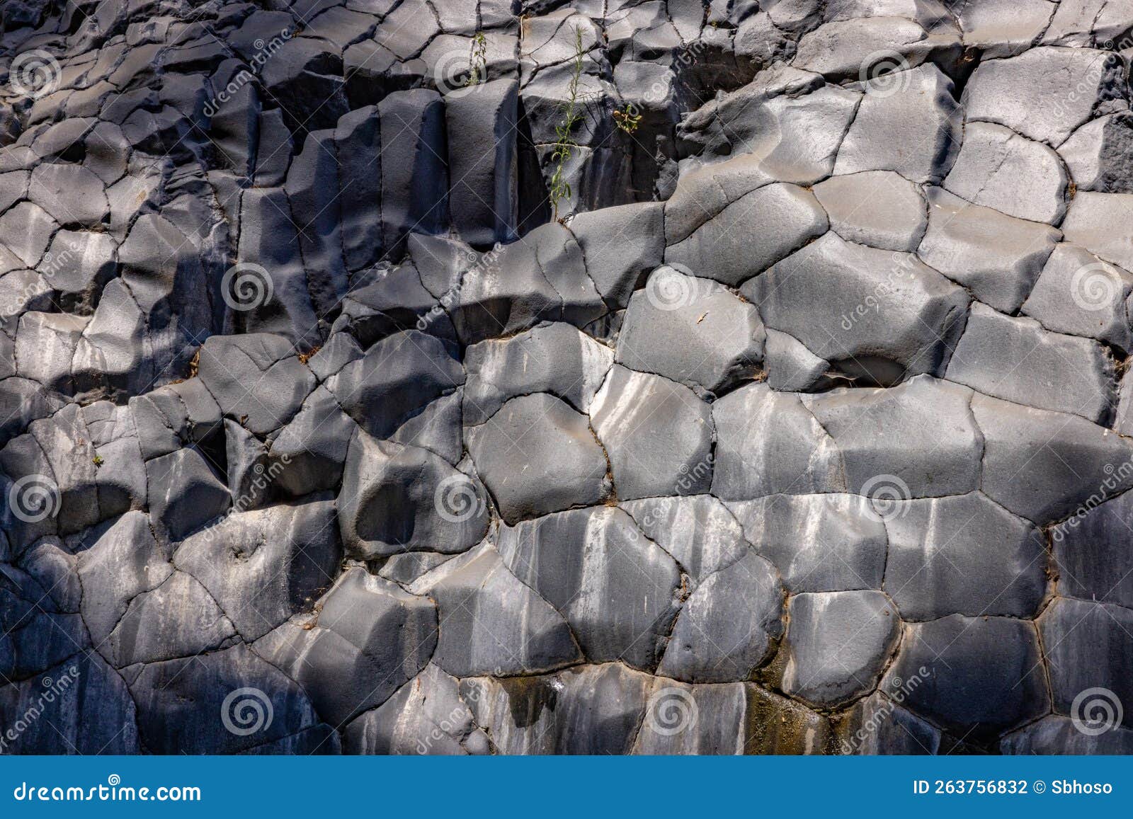 Unique Basaltic Rock Diamond Shaped Formations Close Up in the Gorges ...