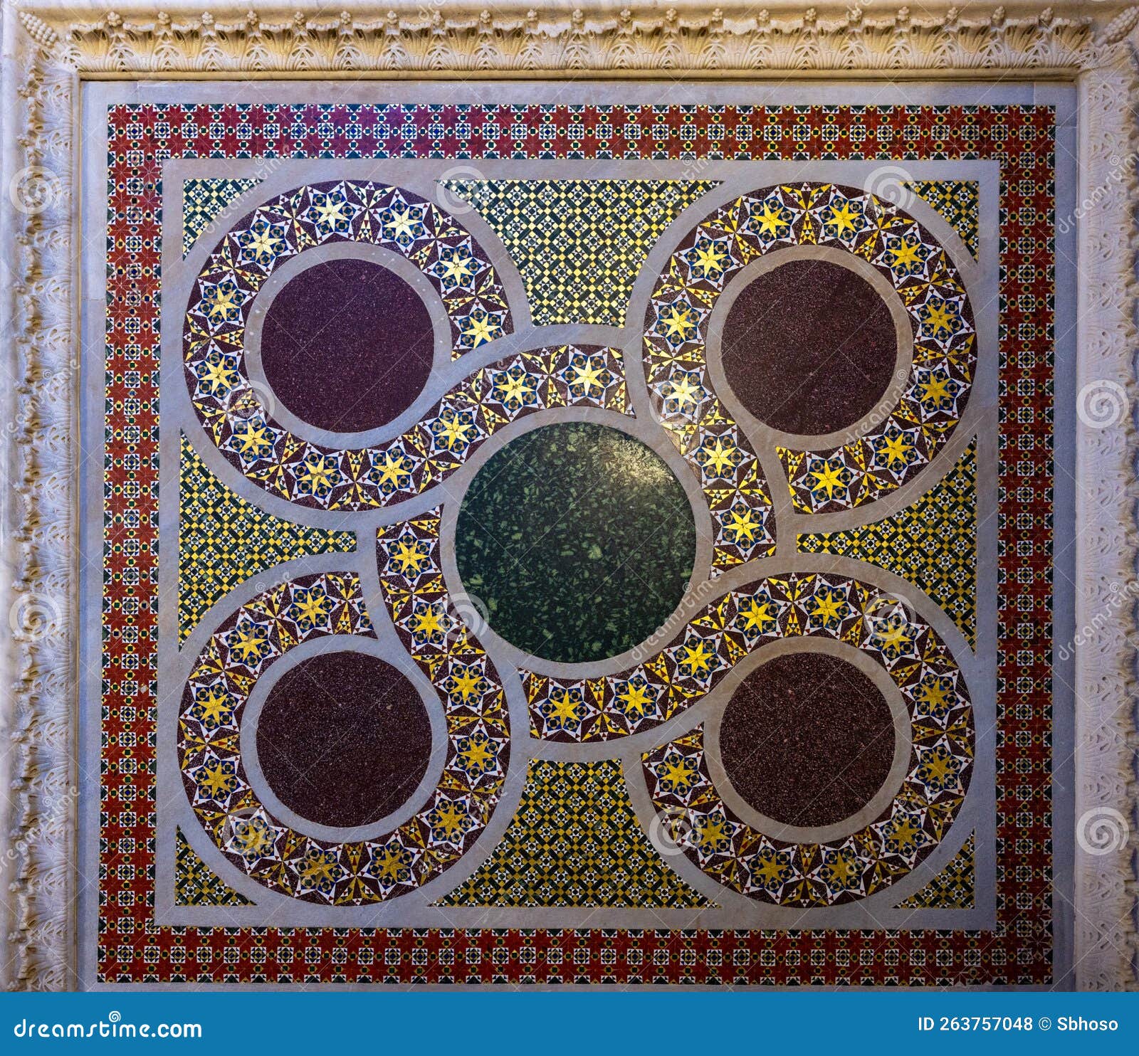 High Res Geometric Square Pattern Decorative Multi Color Marble Mosaic ...