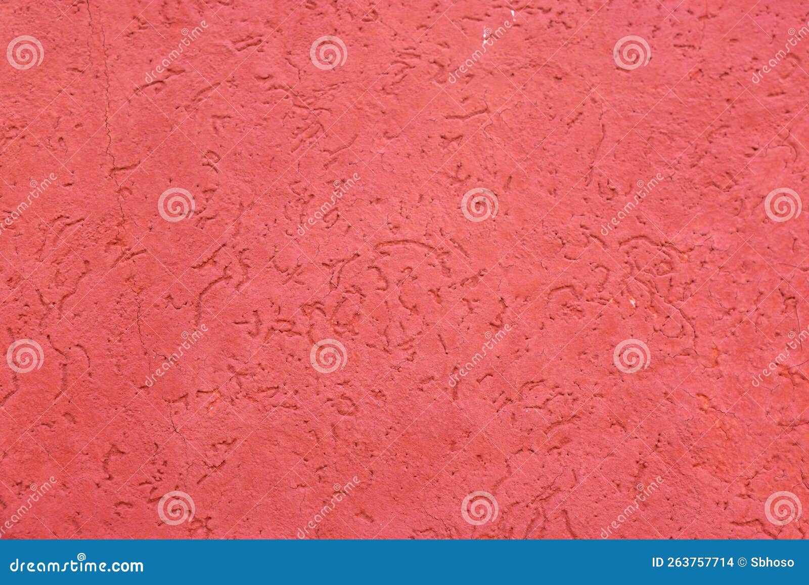 Close Up of Semi Smooth with Small Carvings Pastel Red Stucco Wall ...