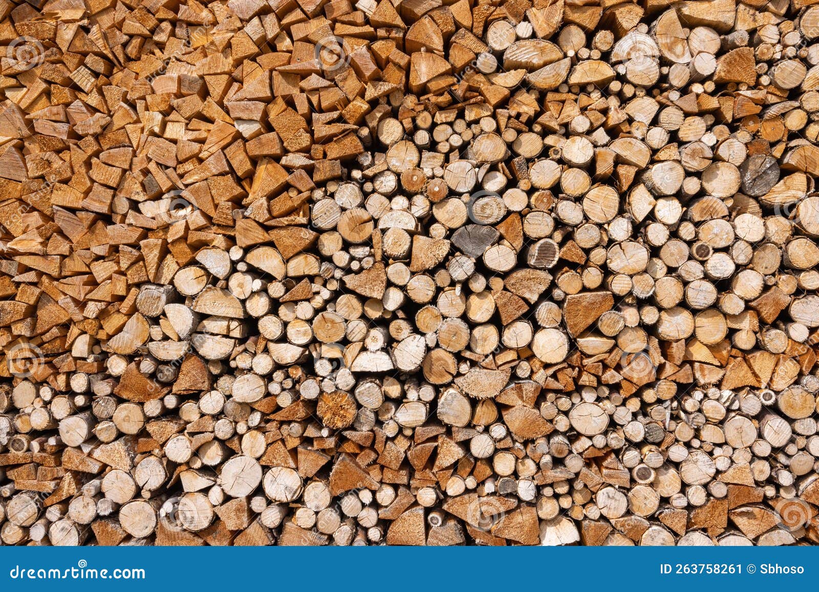 Tight Knit Light Colored Wood Pile Background Close Up Stock Image ...
