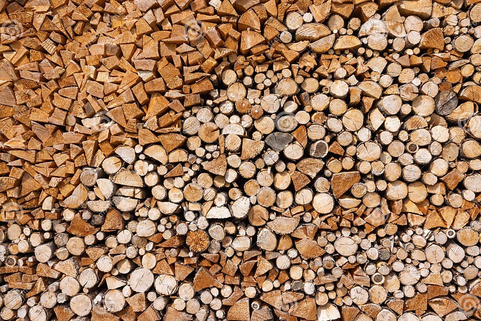 Tight Knit Light Colored Wood Pile Background Close Up Stock Image ...