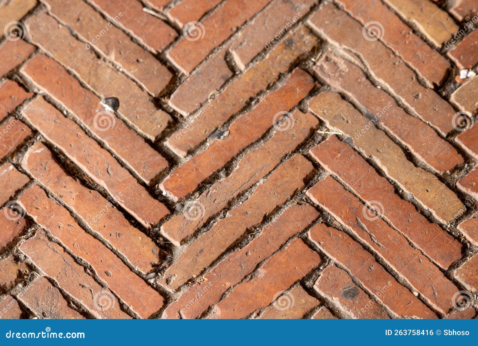Pale Slanted Floor Brick Exterior with Geometric Figure Background ...