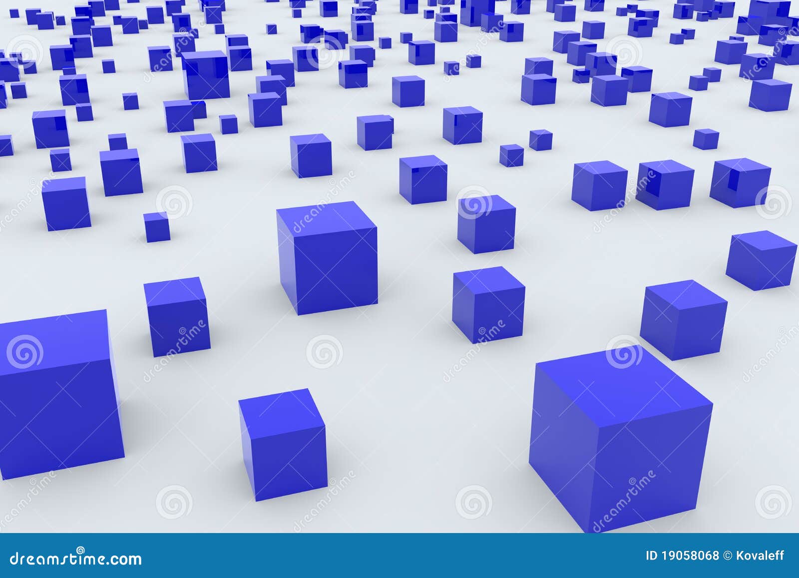 Background with Abstract Blue Cubes Stock Illustration - Illustration ...