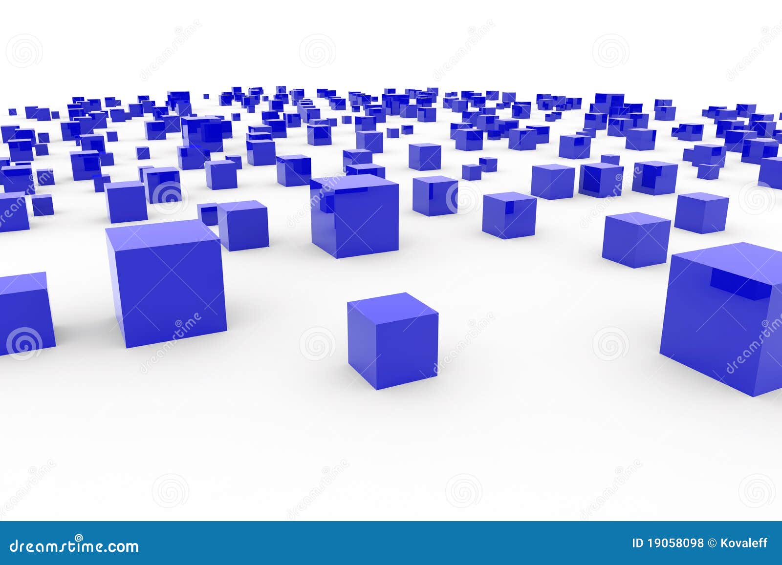 Background with Abstract Blue Cubes Stock Illustration - Illustration ...