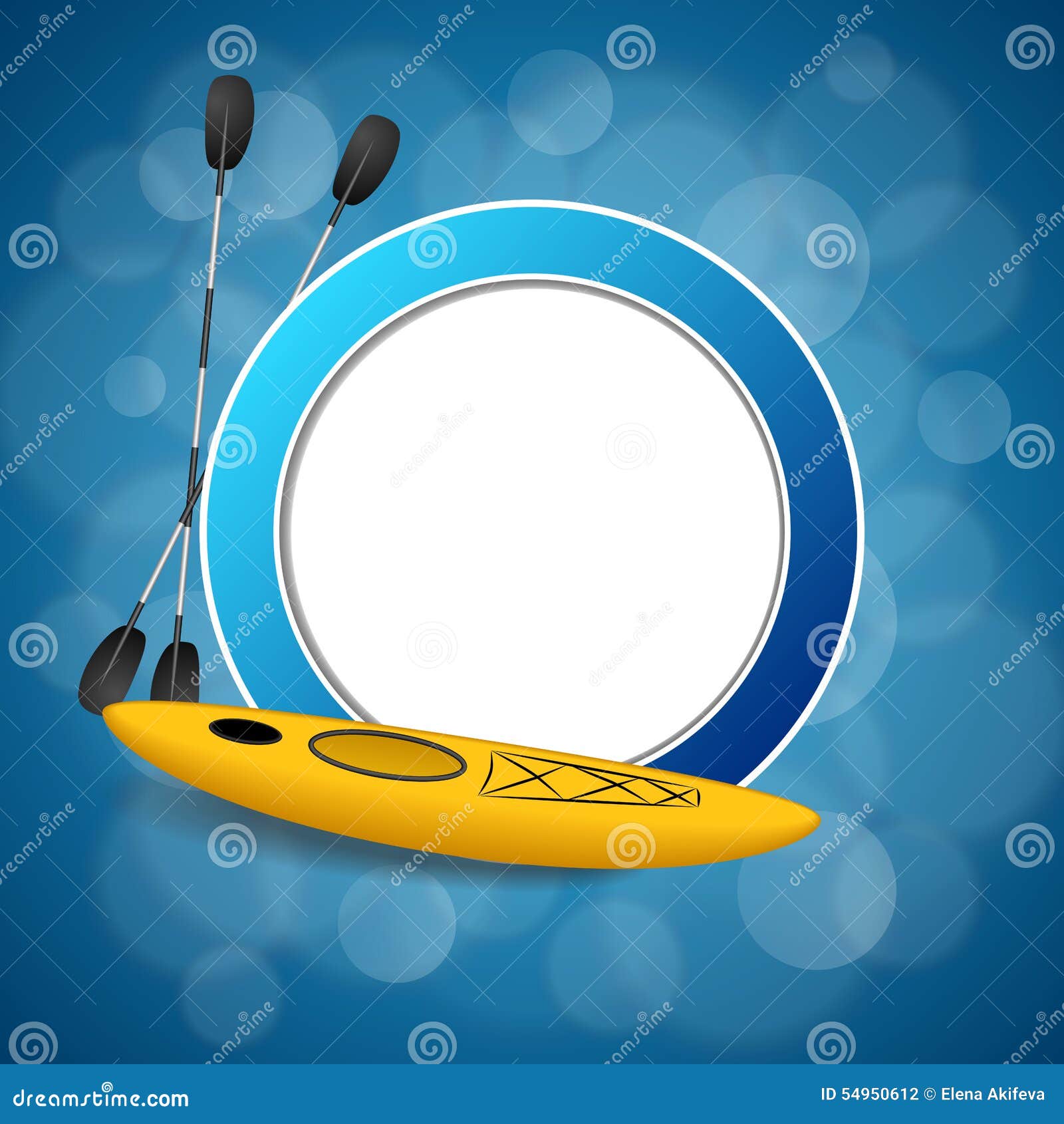Background Abstract Blue Kayak Sport Yellow Circle Frame Illustration ...