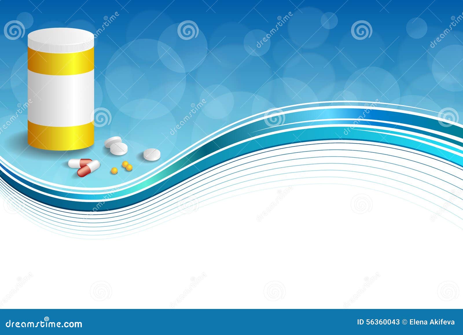 Background Abstract Blue White Medicine Tablets Red Pill Plastic Yellow ...