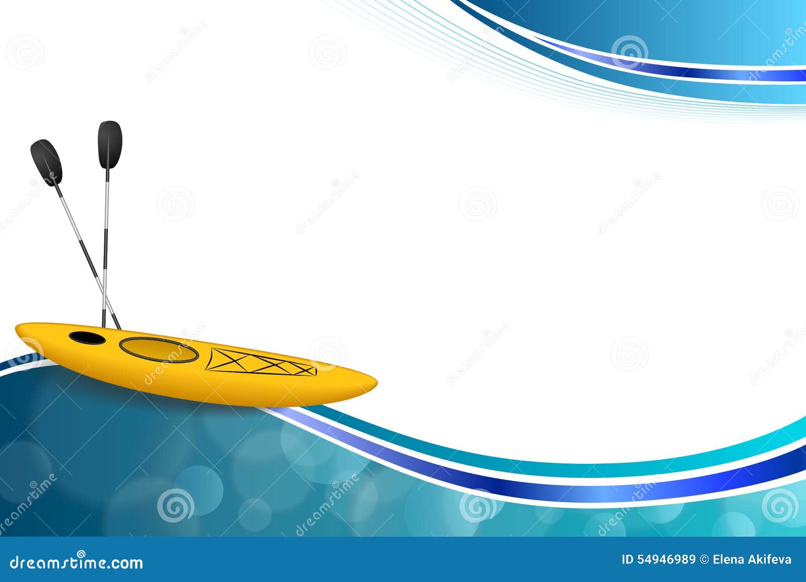 Background Abstract Blue Yellow Kayak Sport Frame Illustration Stock ...
