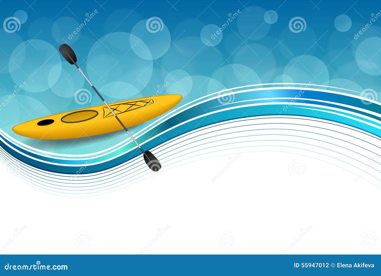 Background Abstract Blue Yellow Kayak Sport Frame Illustration Stock ...