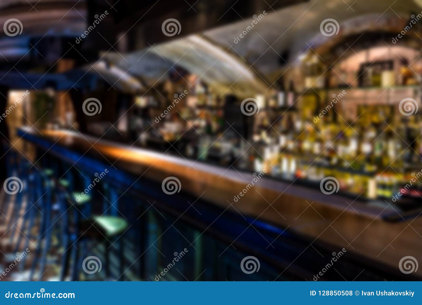 Background with Abstract Blurred Bar Counter Stock Photo - Image of ...