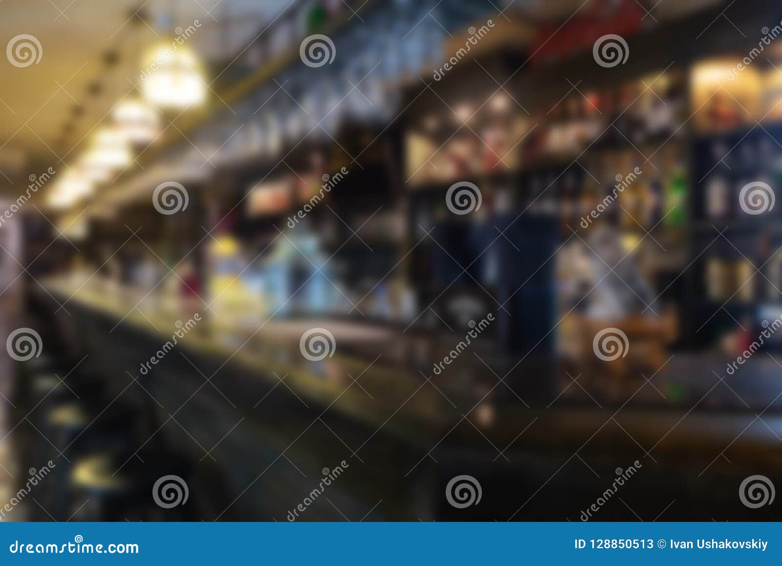 Background with Abstract Blurred Bar Counter Stock Image - Image of ...