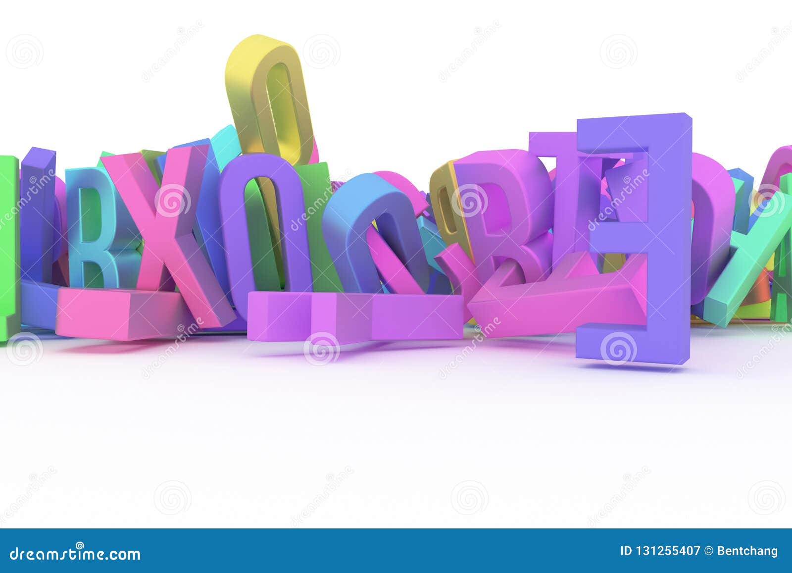 Abstract CGI Typography, Alphabetic Character Represent Letter of ABC ...