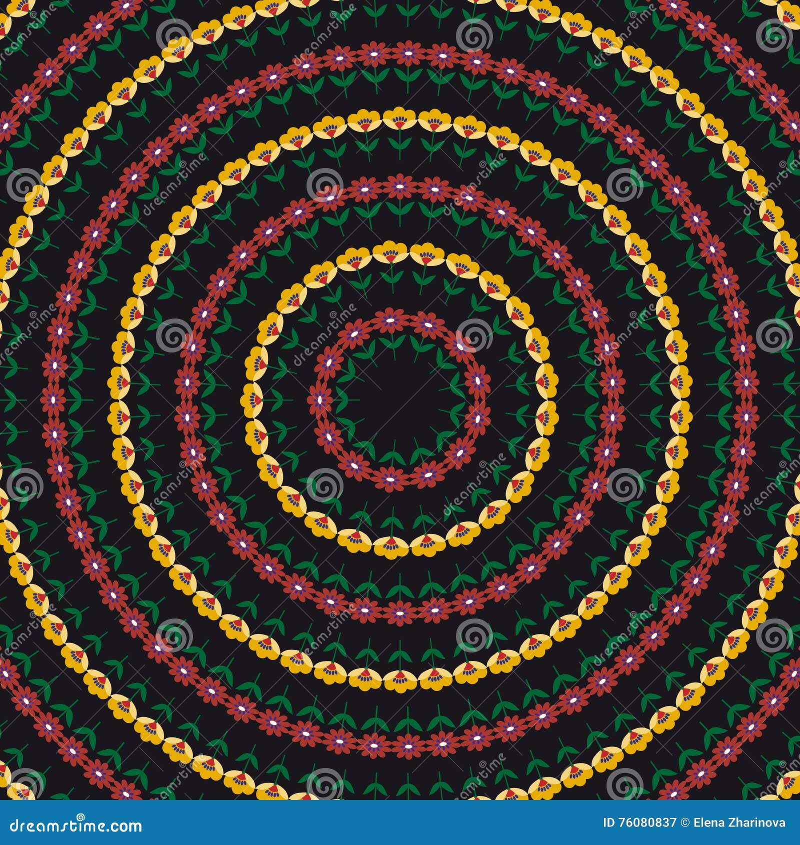 Background with Abstract Circle Flowers Pattern Stock Vector ...