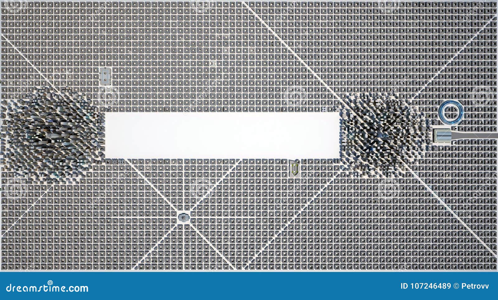 Abstract City Structure Top View Stock Illustration - Illustration of ...