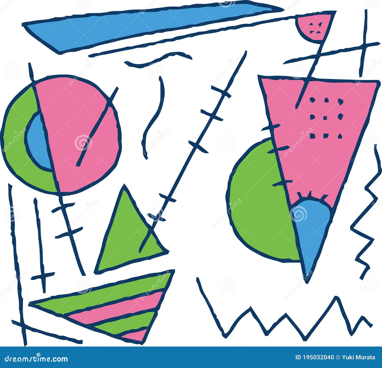 Background of Abstract Cute Shapes are Drawn Stock Illustration ...