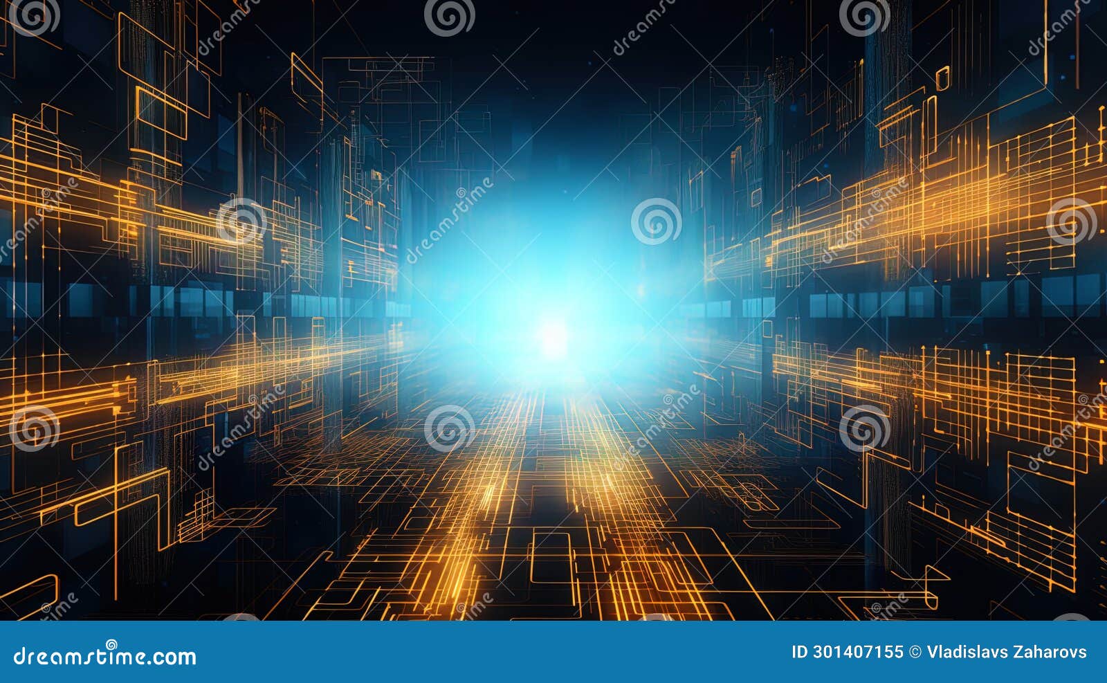 The Background with Abstract Digital Artifacts Symbolizing the Digital ...
