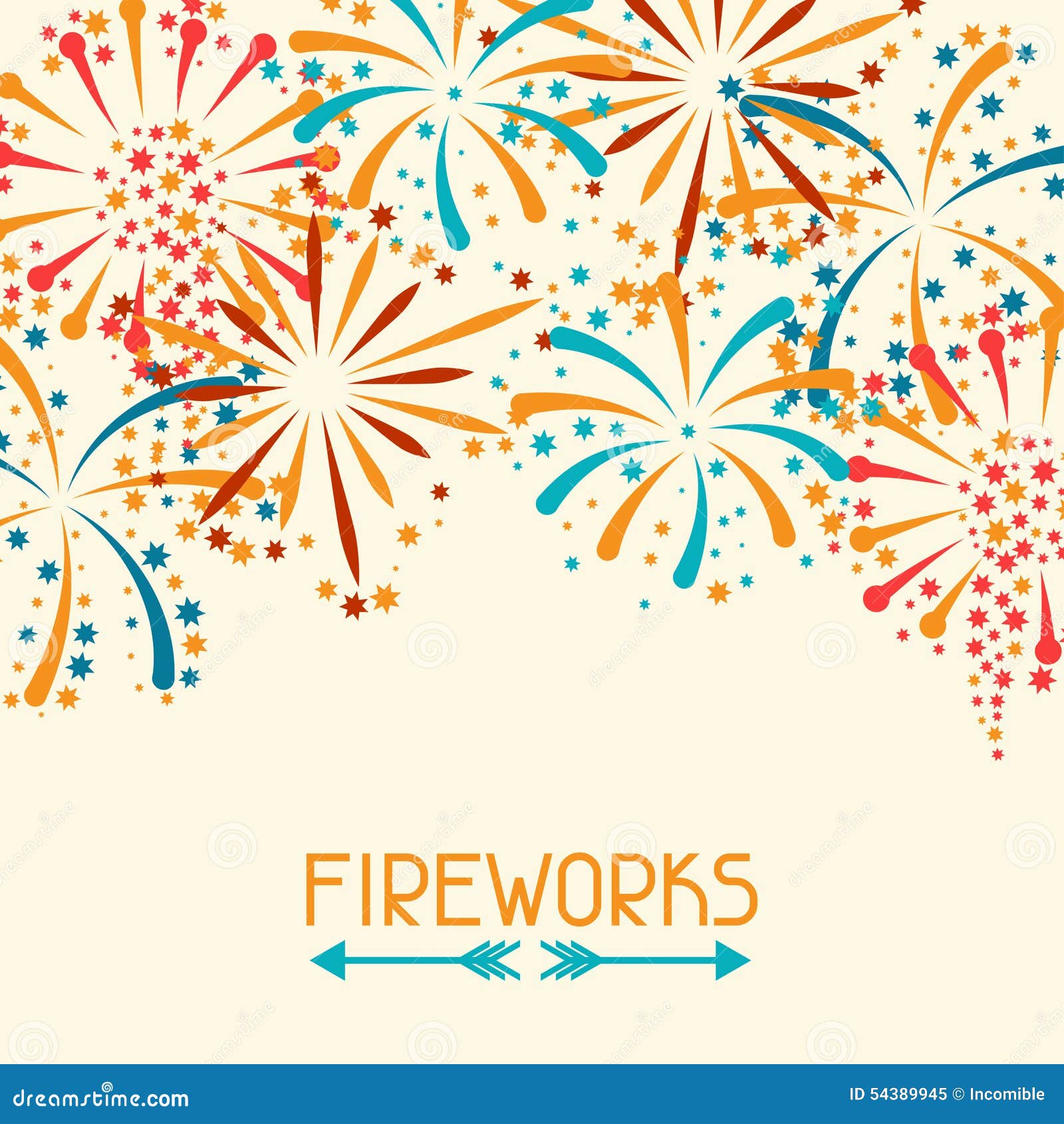 Background with Abstract Fireworks and Salute Stock Vector ...