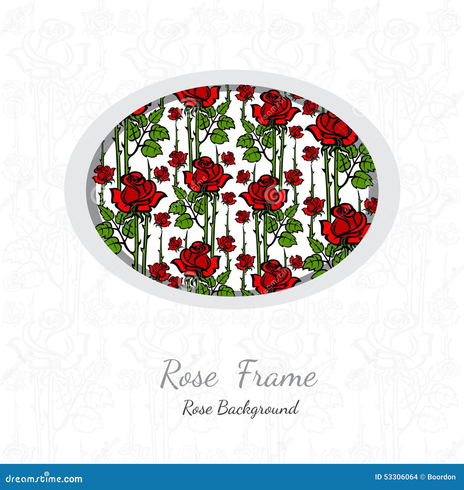 Background with Abstract Floral Rose Pattern on White Circle Stock ...