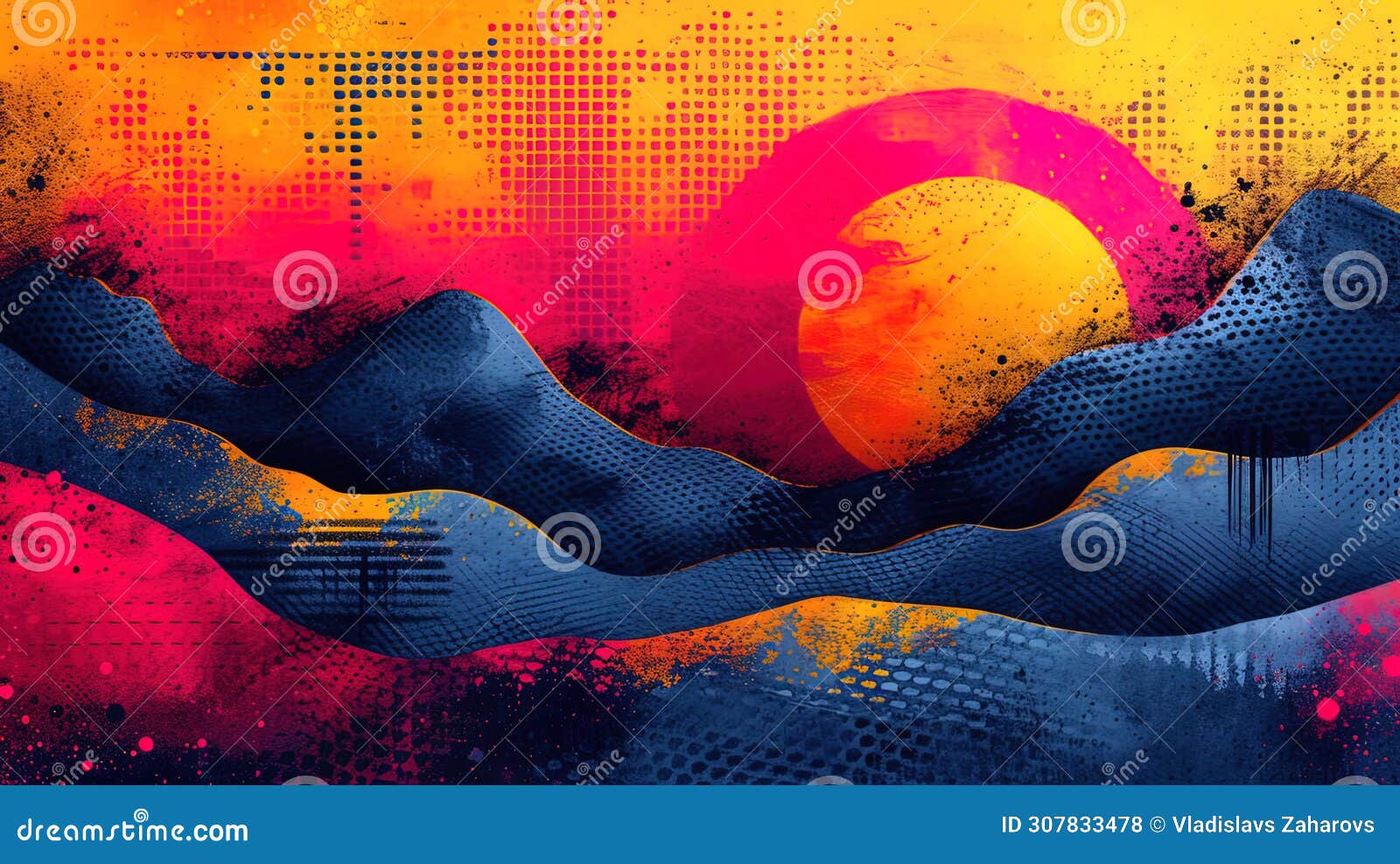 The Background With Abstract Forms That Look Like Pixels, Combined With ...