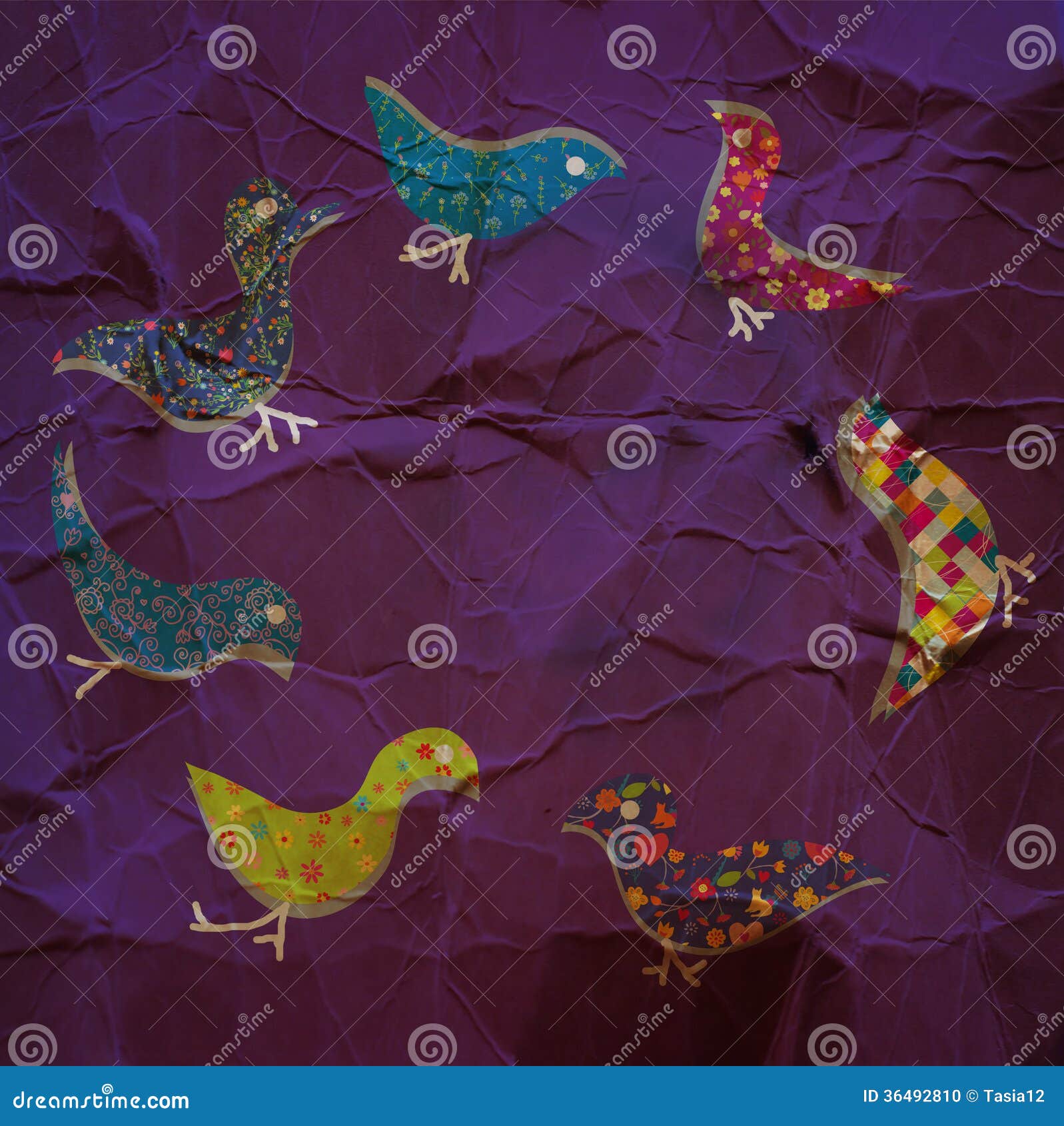 Background Abstract Frame with Birds Stock Illustration - Illustration ...