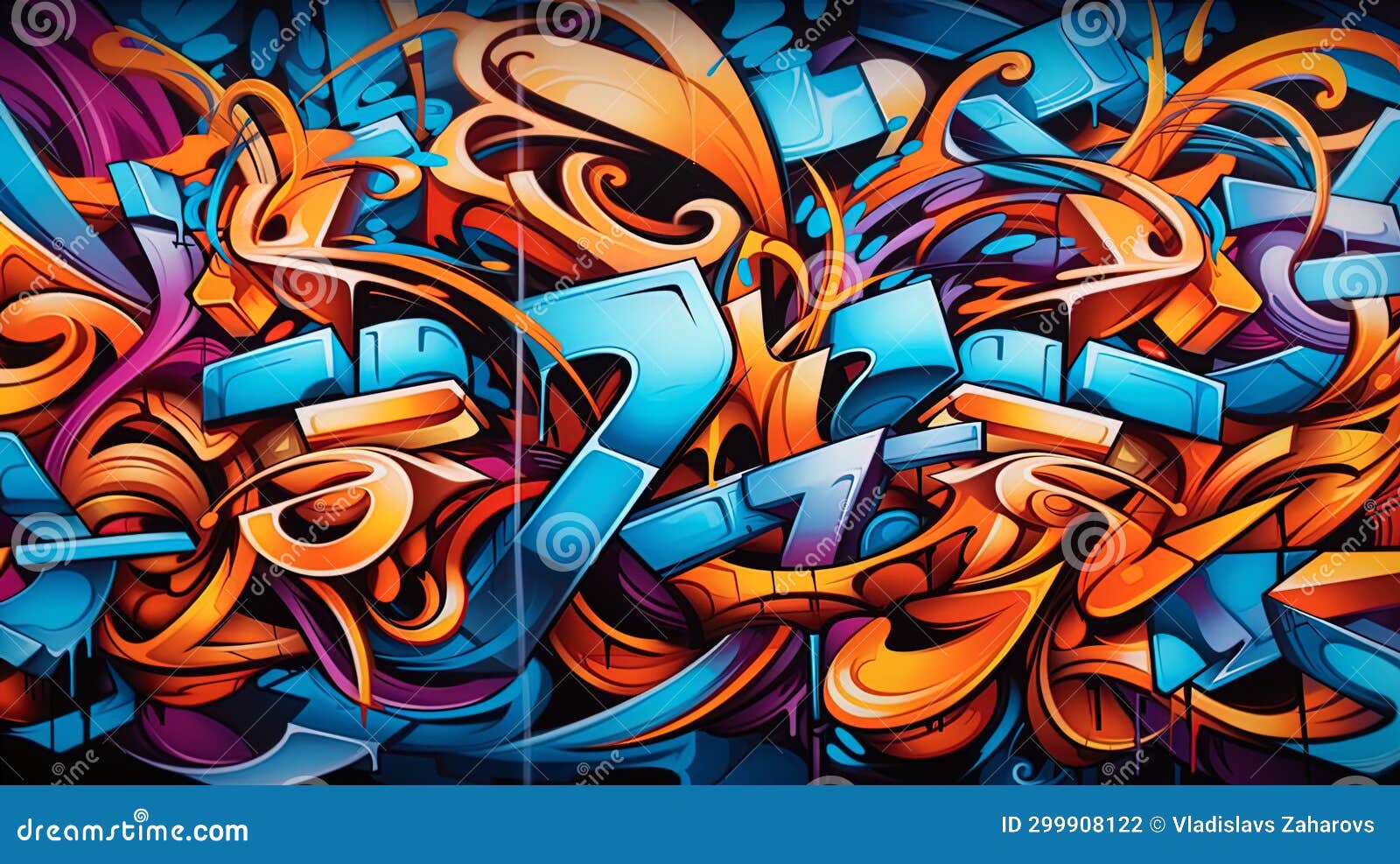 The Background with Abstract Graffiti Wall Stock Illustration ...