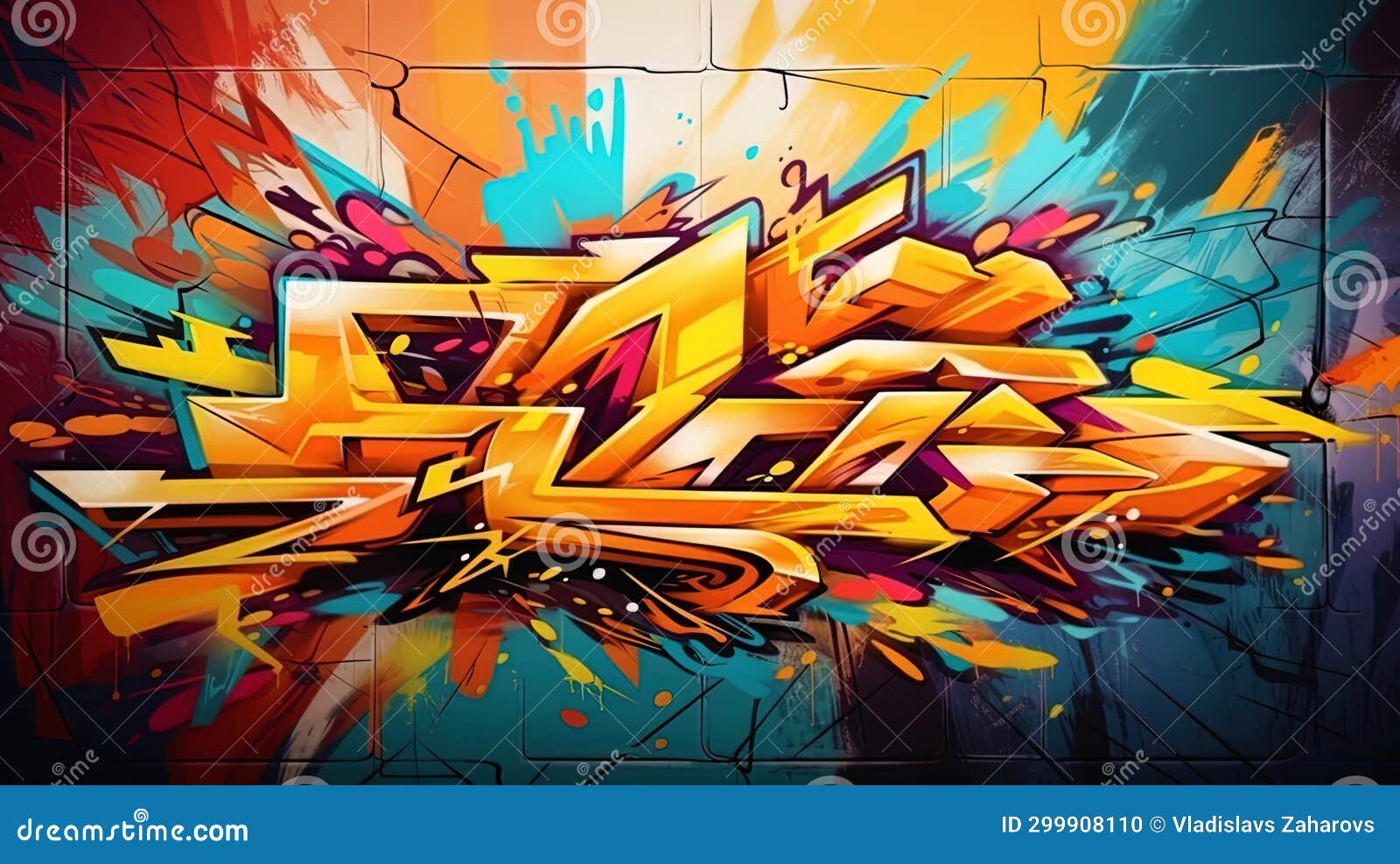 The Background with Abstract Graffitistano in the Urban Environment ...