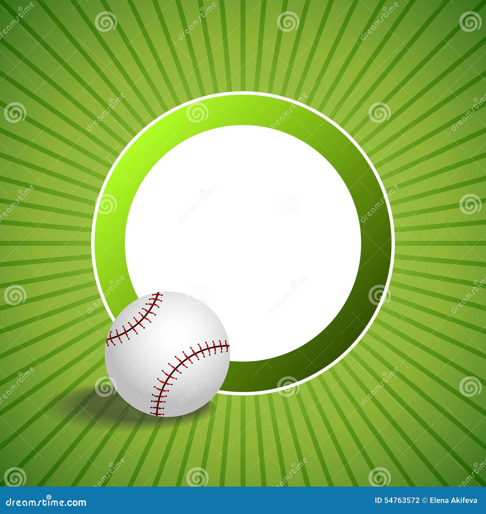 Background Abstract Green Baseball Ball Circle Frame Illustration Stock ...