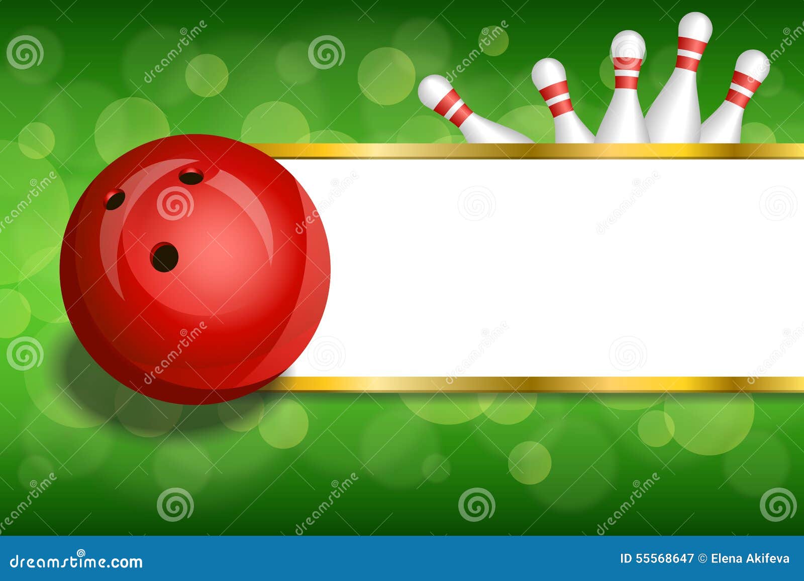Background Abstract Green Gold Stripes Bowling Red Ball Frame ...