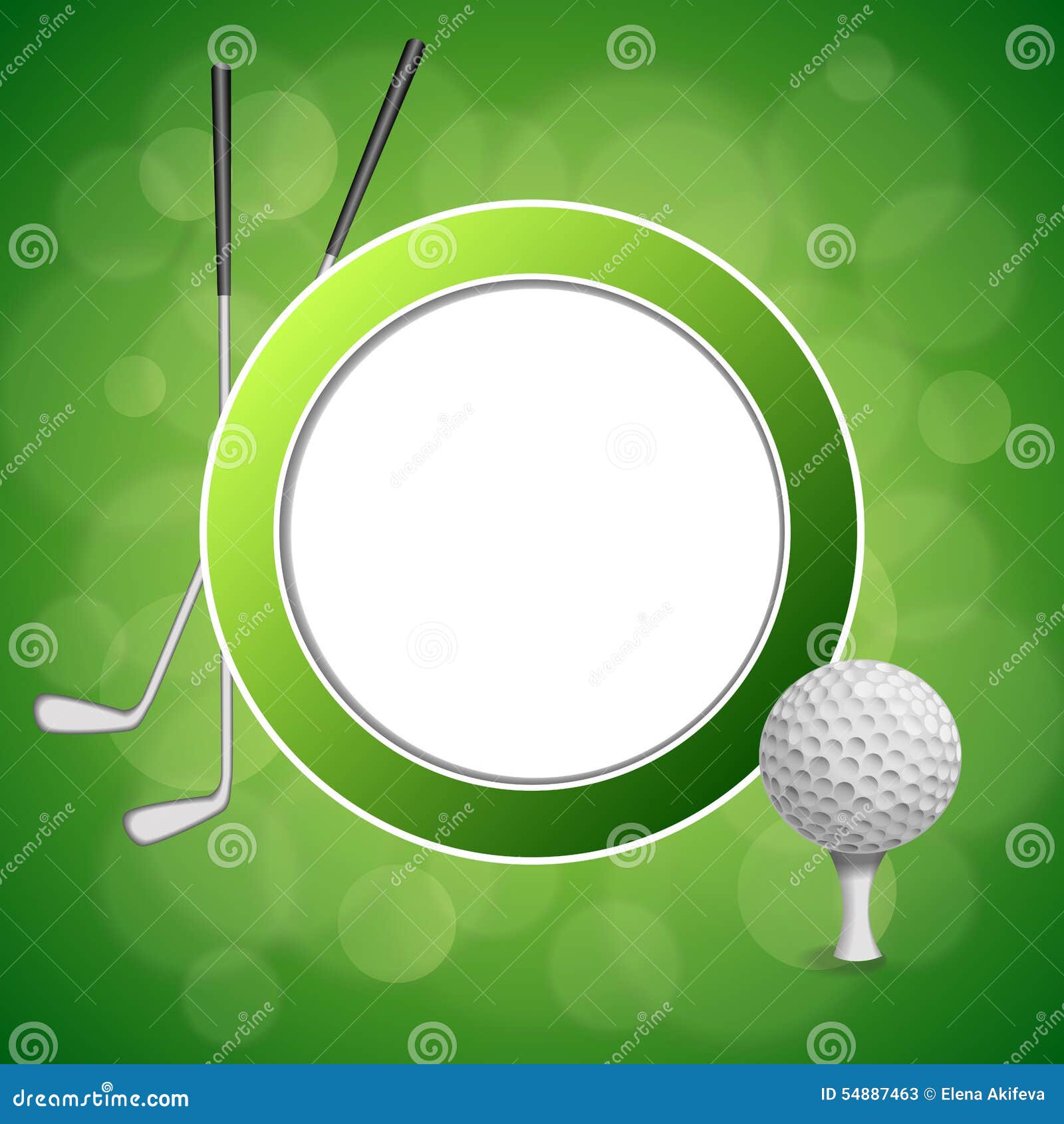Background Abstract Green Golf Sport White Ball Club Circle Frame