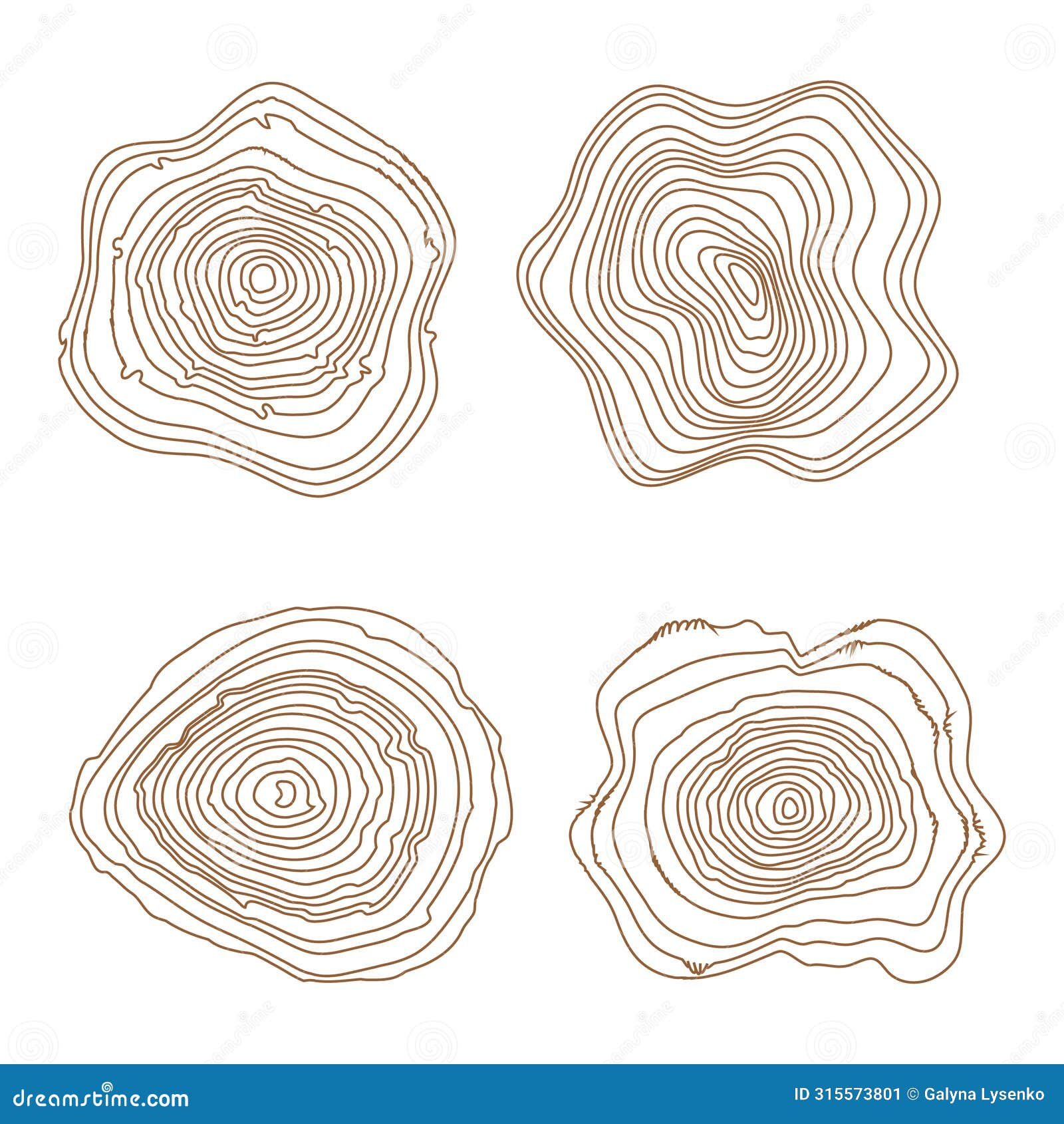Background of Abstract Growth Rings of a Tree.Line Design of a Wooden Stump.Tree Cut Pattern ...