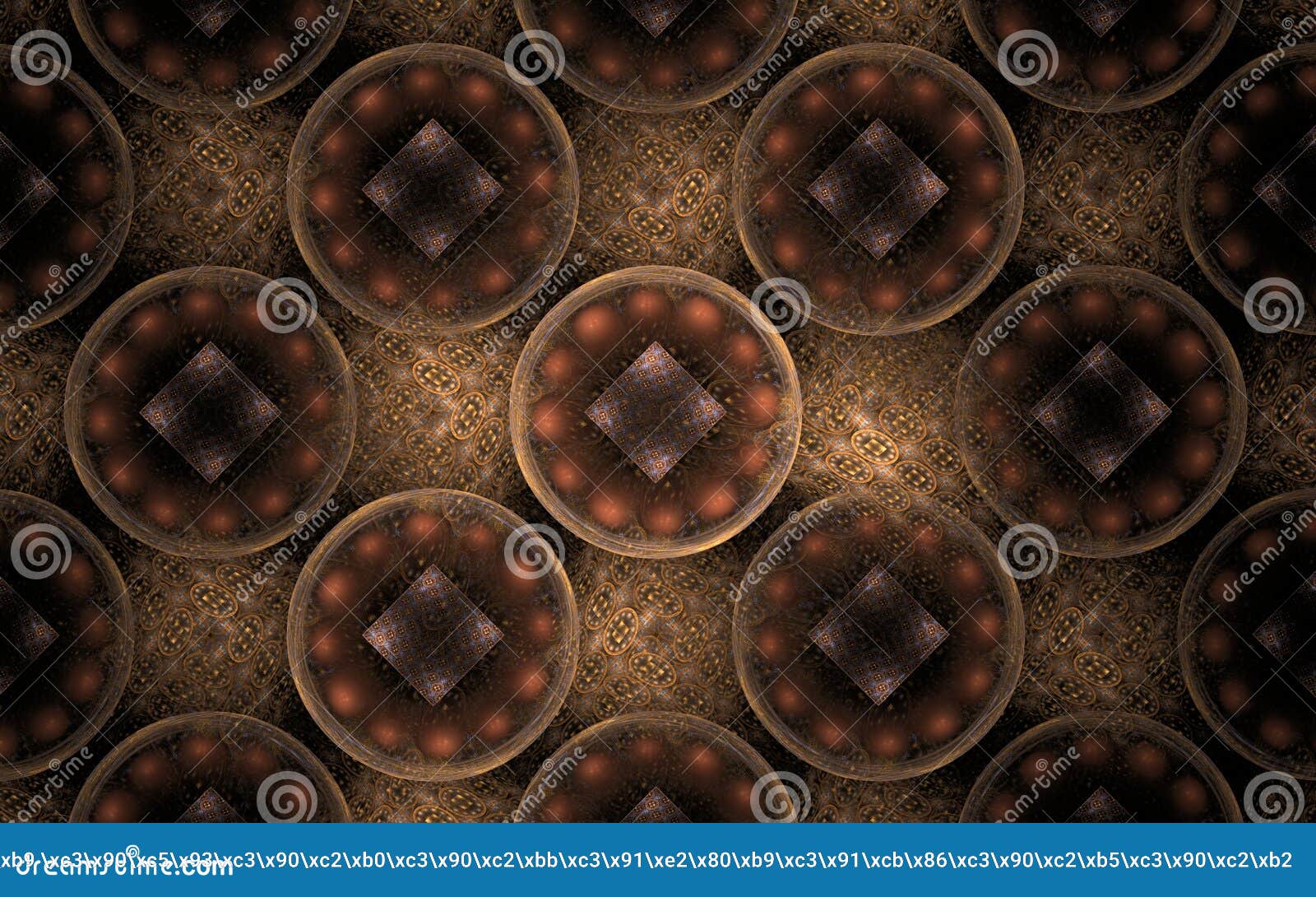 Background Abstract Image of Many Circles with a Pattern Inside Brown ...