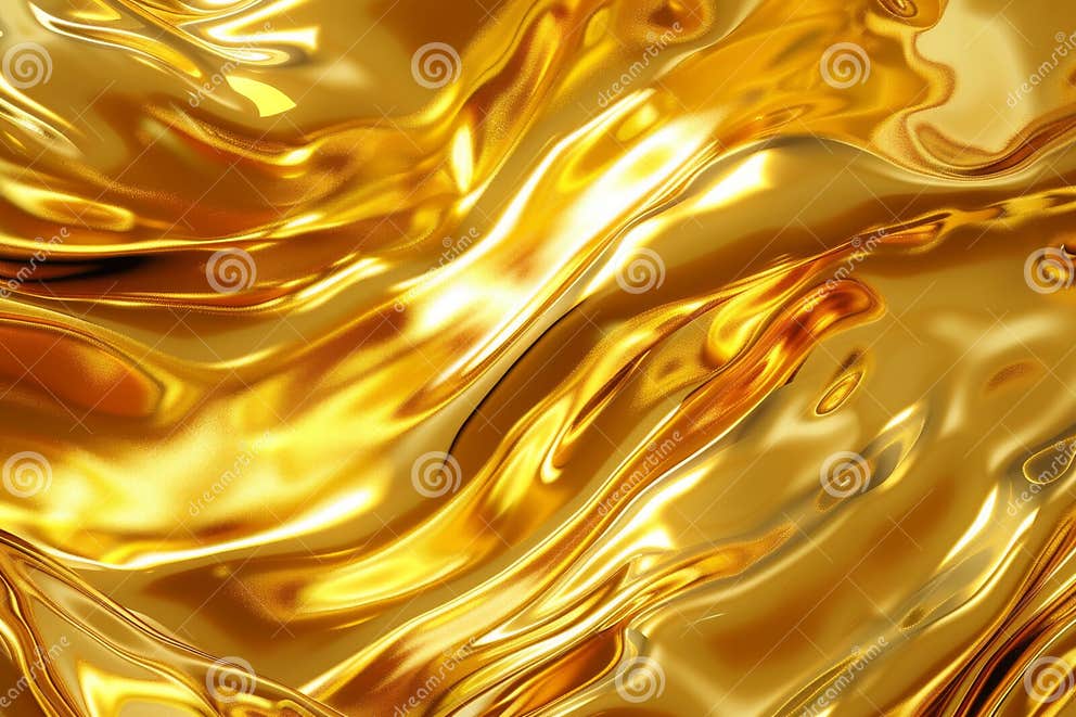 Background with Abstract Liquid Gold Texture and Gold Texture Stock ...