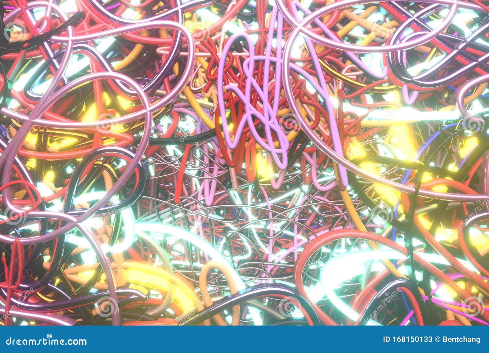 Background Abstract, Messy Colorful String Neon Grow Lights for Design ...