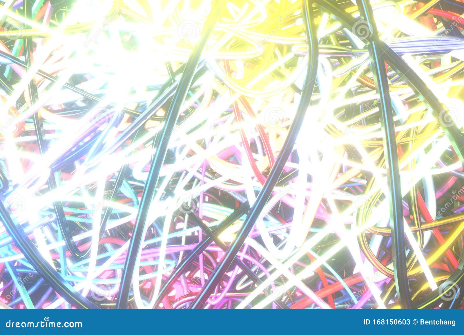 Background Abstract, Messy Colorful String Neon Grow Lights for Design ...