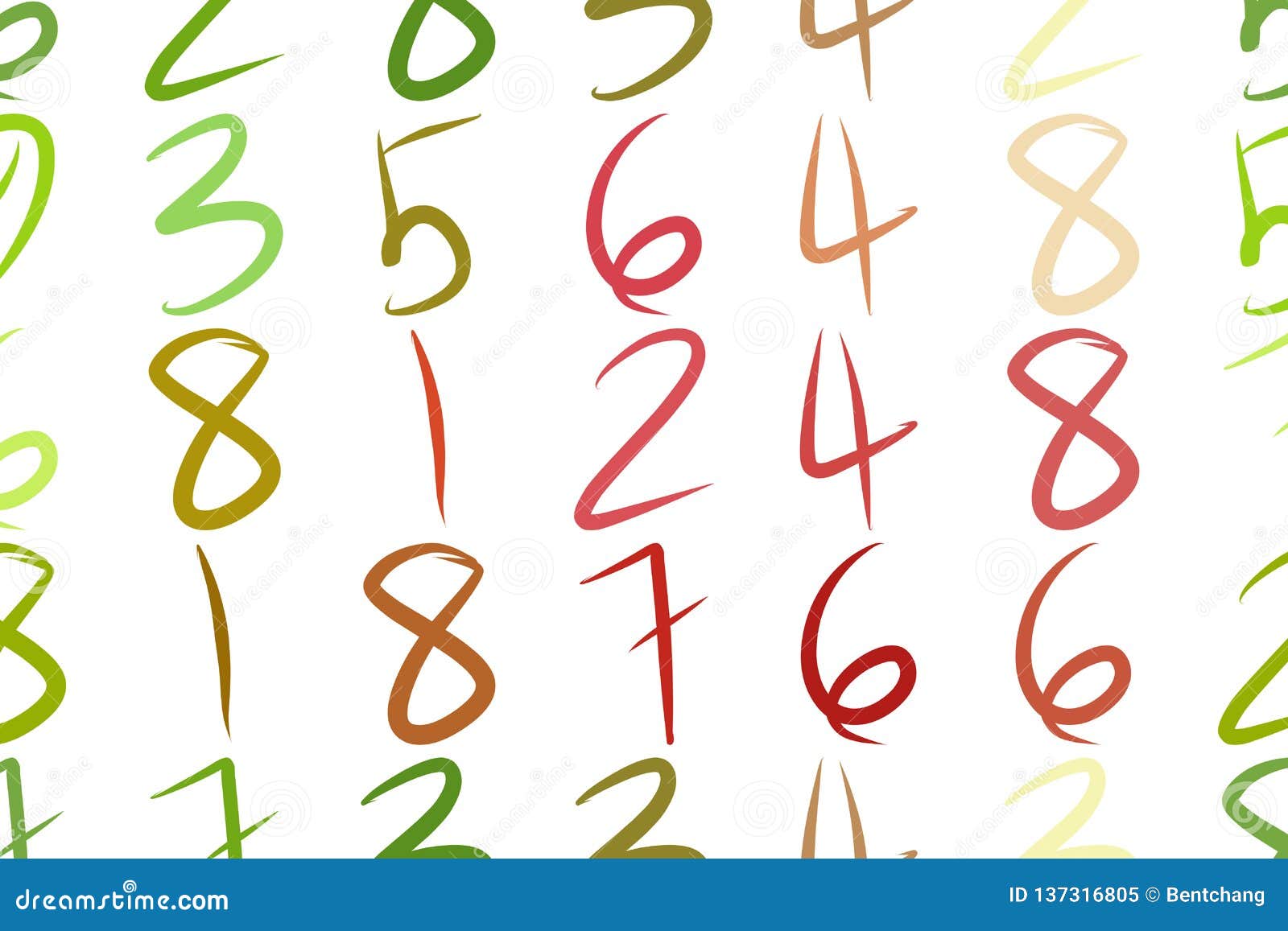 Background Abstract Numbers, Hand Drawn for Design, Graphic Resource ...