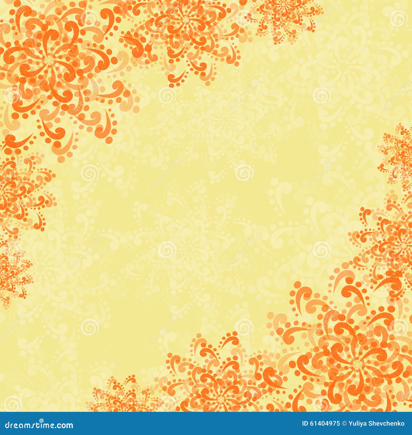 Background with Abstract Orange Flowers Stock Vector - Illustration of ...