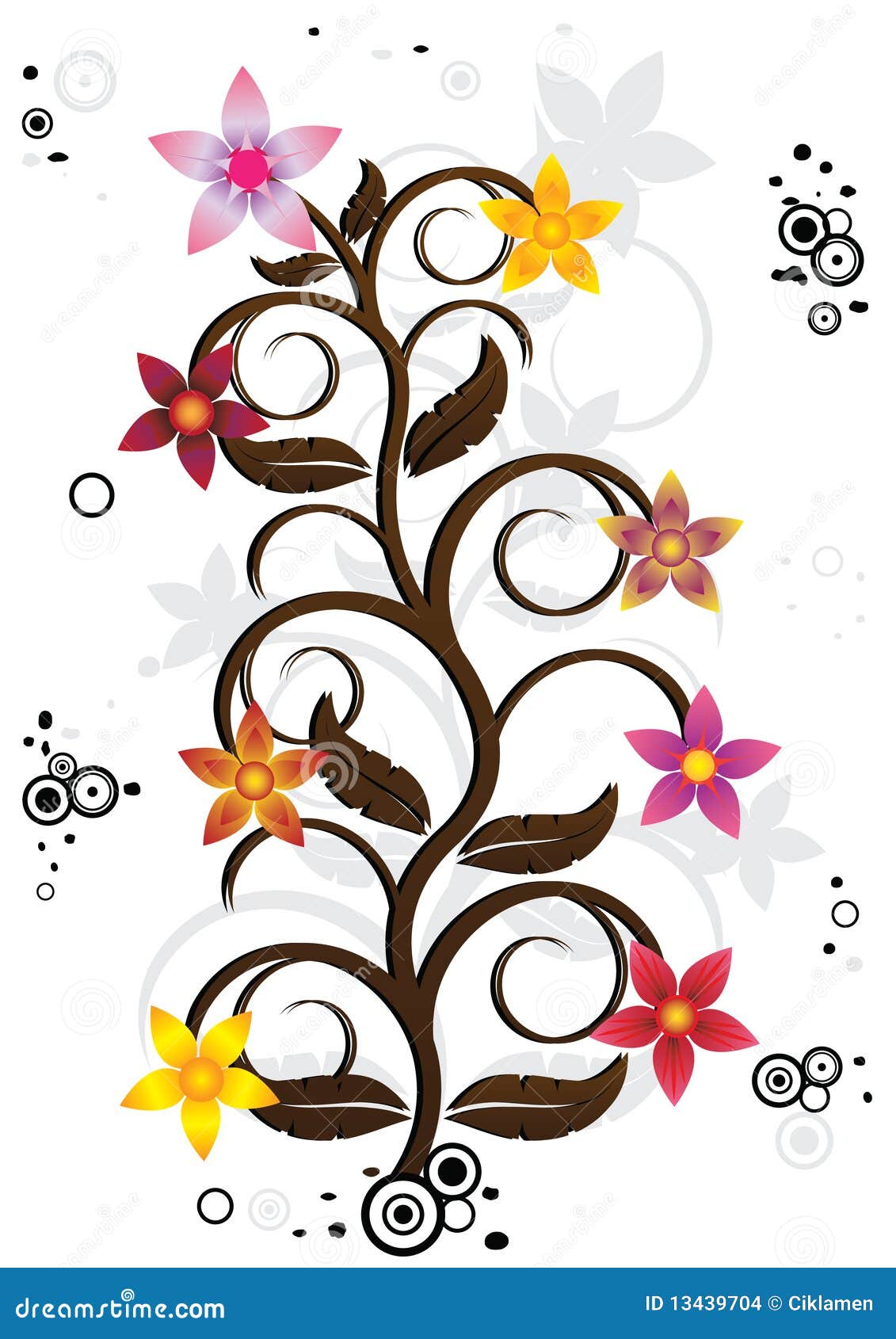 Background with Abstract Plant Stock Illustration - Illustration of ...