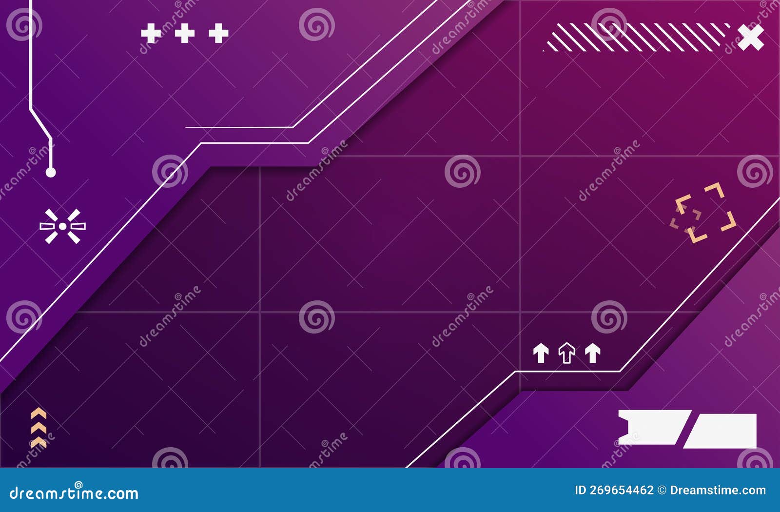 Background Abstract Purple Gradient with High Tech Line and Arrow Icon ...