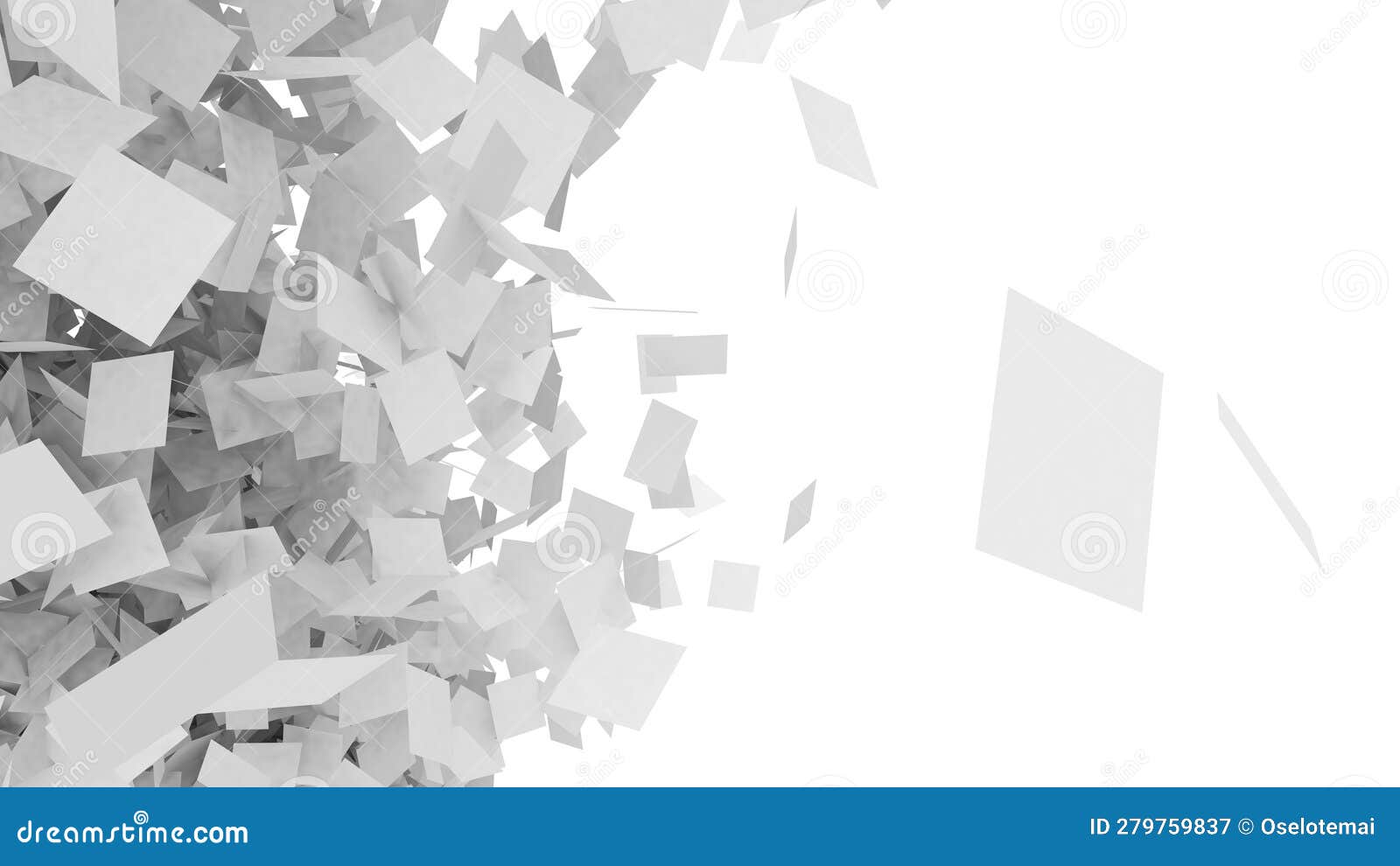 Background with Abstract Rectangular Forms Drifting Paper Sheets in the ...