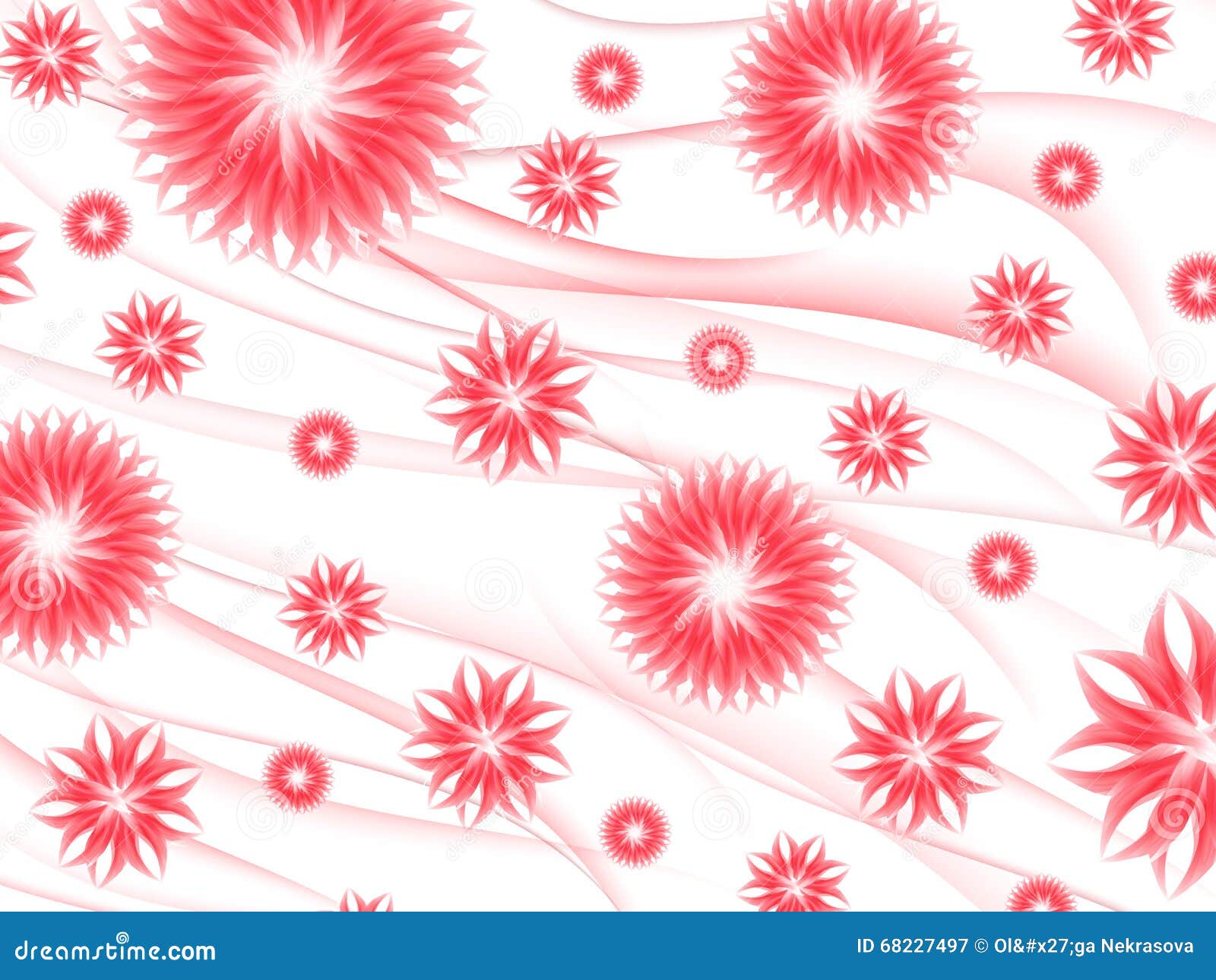 Background with Abstract Red Flowers Stock Vector - Illustration of ...